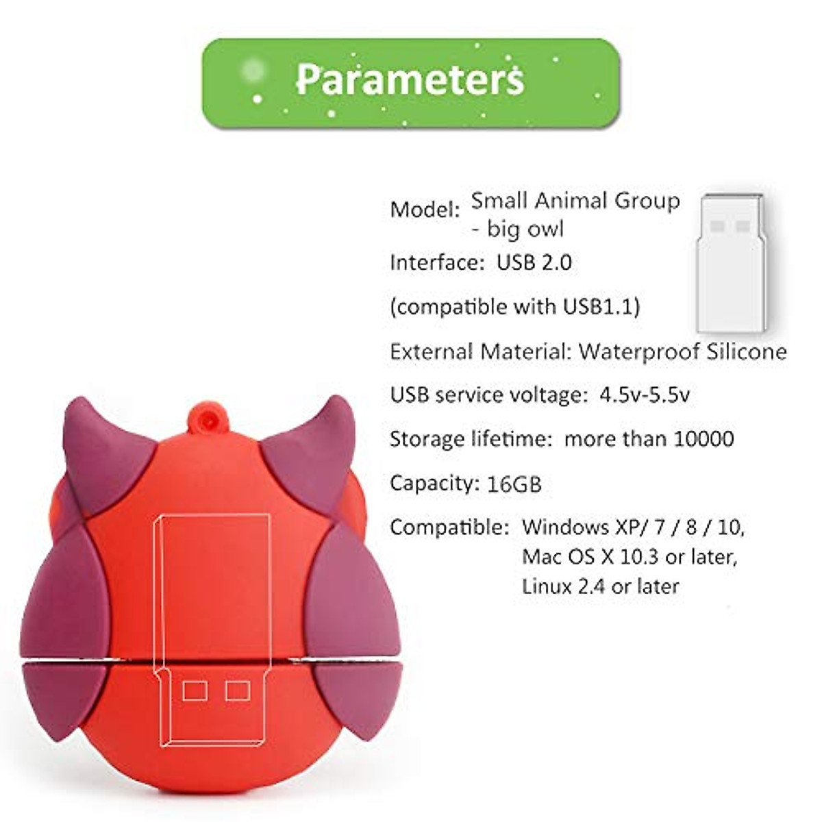 16GB USB Flash Drive Pack of 5 Pcs, BorlterClamp Thumb Drive with Cute Animal Pattern, Gift for Students and Children