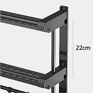 FERFXN Bathroom Shelf with Towel Bar Toilet Storage Shelf Large Towel Racks Storage Shelf 2 Tier Industrial Bathroom Shelves Wall Mounted Wall Shelves for Bathroom/Living Room/Kitchen/Bedroom 40x16cm