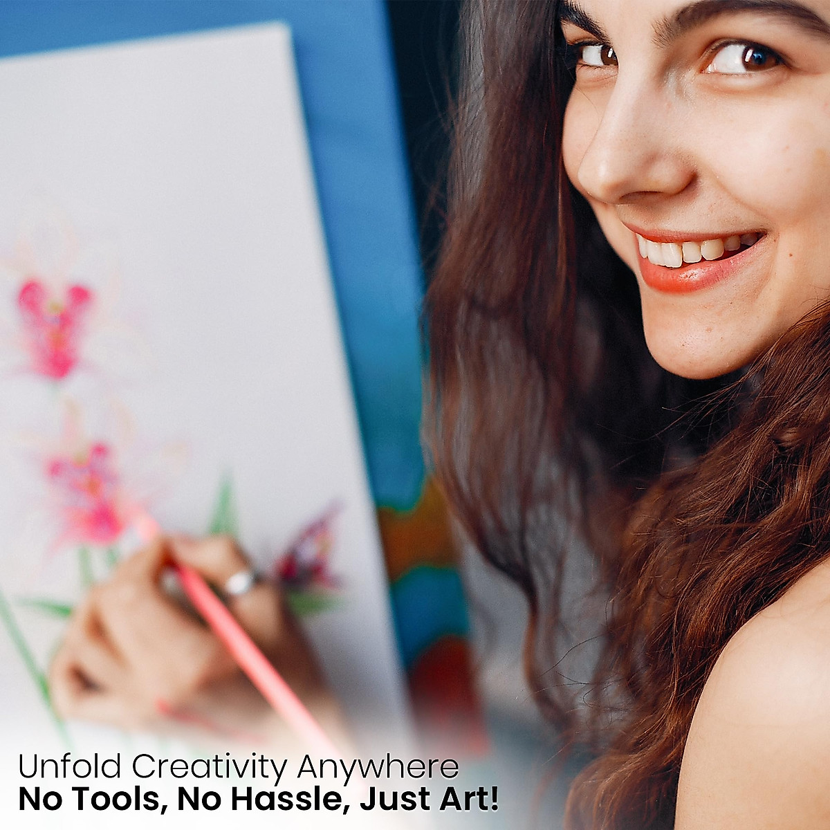 Wood Desk Table Easel - Handcrafted Beechwood Desktop Easel & Wooden Art Tabletop Box for Drawing, Painting, and Sketching with 3 Front Drawers for Supplies Storage