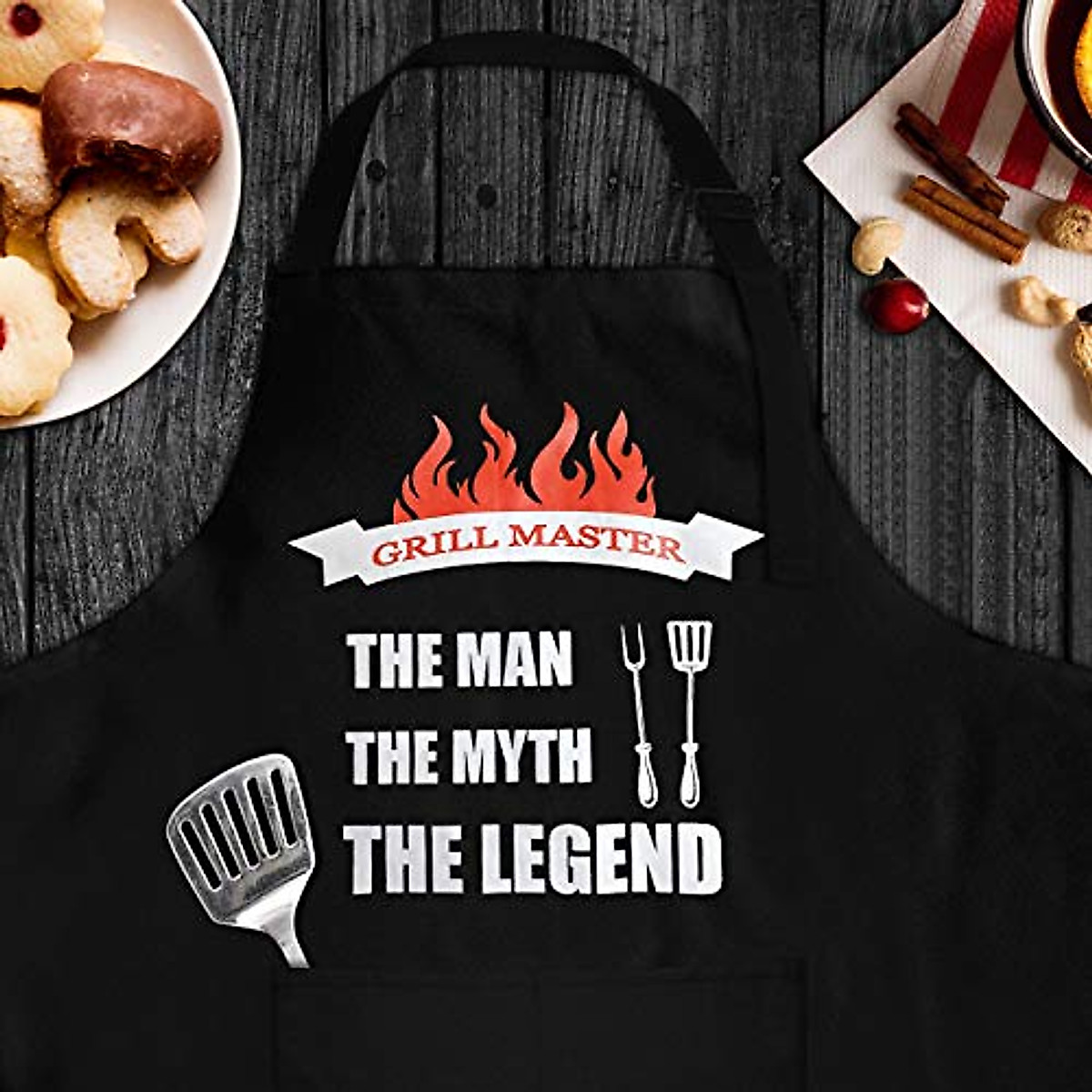 Funny apron for men, BBQ aprons for men, Grilling aprons, Chef cooking apron, with two tool pocket, Adjustable Neck Strap Waterproof and OilProof Best for Grilling, Birthday Gifts for Dad, Mens gifts.