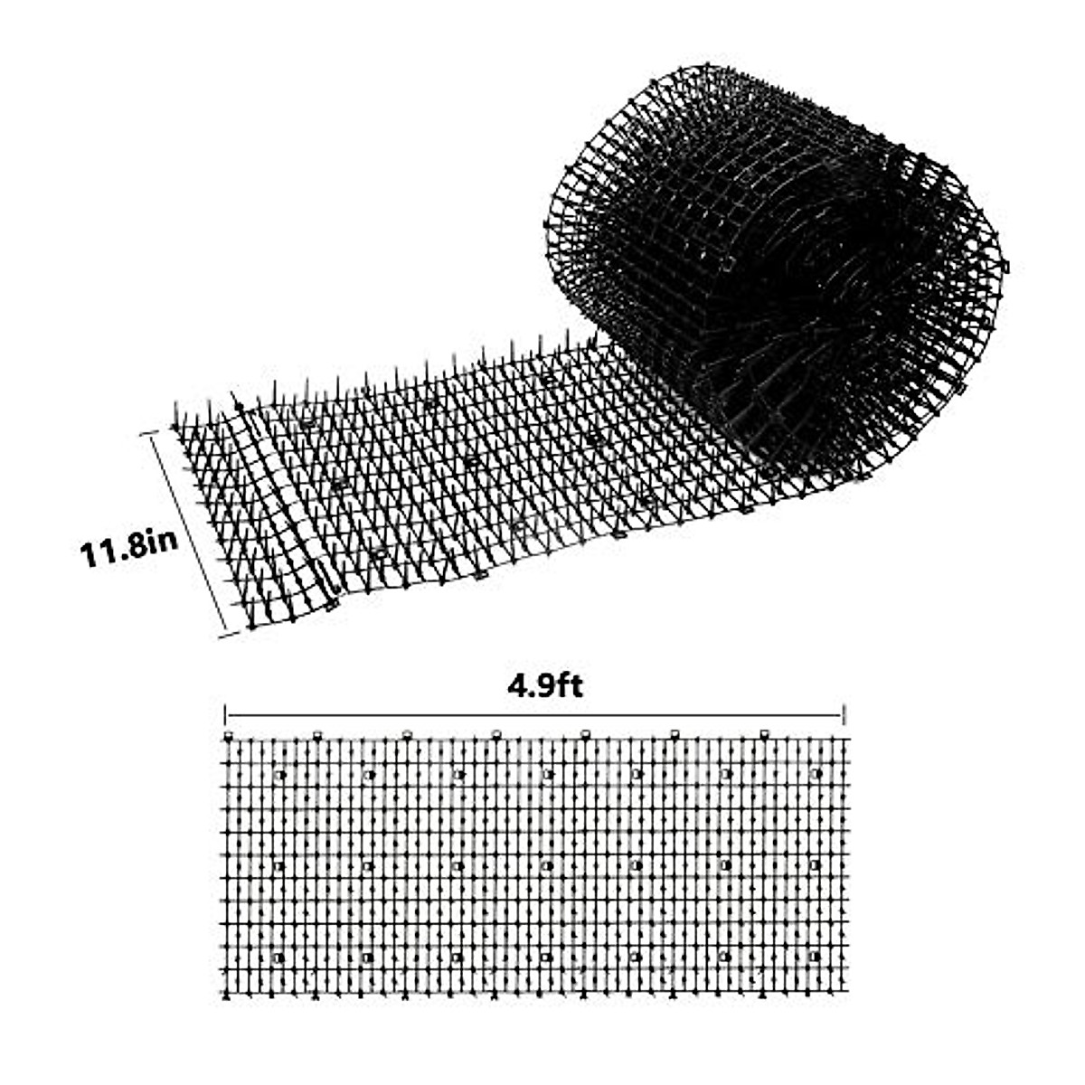 Hmyomina 16.4FT Cat Scat Mat with Spikes Anti-Cats Network Mat Deterrent Mat Digging Stopper for Indoor Outdoor with 8 Garden Staples (8.2FT 2 PCS)