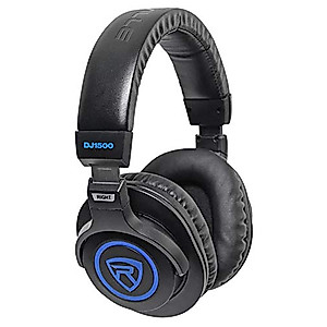 Rockville DJ Headphones w/Detachable Coil Cable, Case+Extra Ear Pad (DJ1500)
