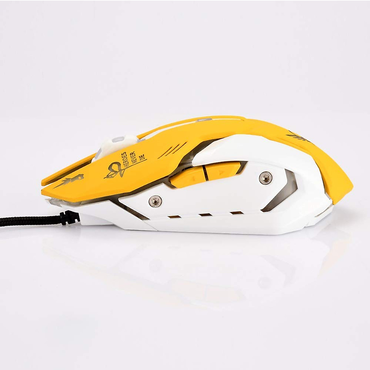 Gaming Mouse, Backlit Optical Game Mice Ergonomic USB Wired with 2400 DPI and 6 Buttons 4 Shooting for for PC& Mac E-Sports Gamers (Mercy)