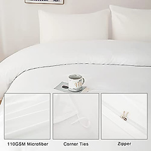 Olrynns White Washed Duvet Cover King Size - Microfiber Duvet Covers, Soft King Duvet Cover Set 3 Pieces with Zipper Closure (1 Duvet Cover + 2 Pillowcases)