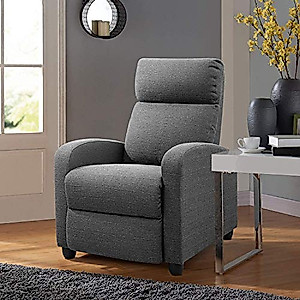 Rankok Recliner Chair for Adults Thickened Sponge Cushion Recliner with Adjustable Backrest and Footrest Single Reclining Sofa Chair for Living Room and Bedroom