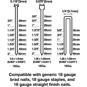 Freeman PXL31 Pneumatic 3-in-1 16-Gauge and 18-Gauge 2" Finish Nailer and Stapler