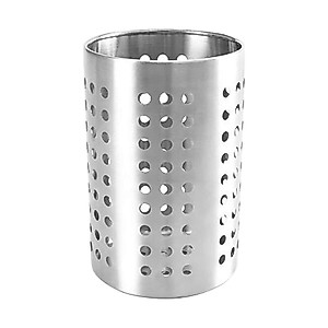 Stainless Steel Dotted Design - Cutlery, Cooking Utensils and Gadgets, Caddy Spoon Holder Silver Color Size 5 Inch