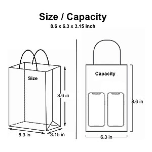 6 Pieces Kraft Paper Party Favor Gift Bags Small Size 6.3x8.6x3.15 with Handle for Christmas, Birthday, Wedding and Party Celebrations , Thanksgiving， Paper Bags, Shopping Bags, Kraft Bags, Retail Bags, Party Bags