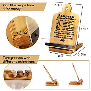 Wedding Gifts for Couples Wife Marriage Anniversary Newlywed Gift for Friend Inspiring Marriage Gifts Bridal Shower Gifts for Bride Kitchen Cookbook Stand (Recipe for a Happy Marriage)