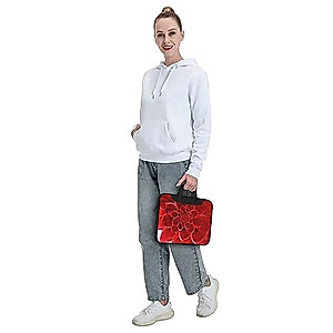 red flower Laptop Bag Men Women Computer Bag 15.6in Shoulder Messenger Bag Briefcase Business Work Bags Purse