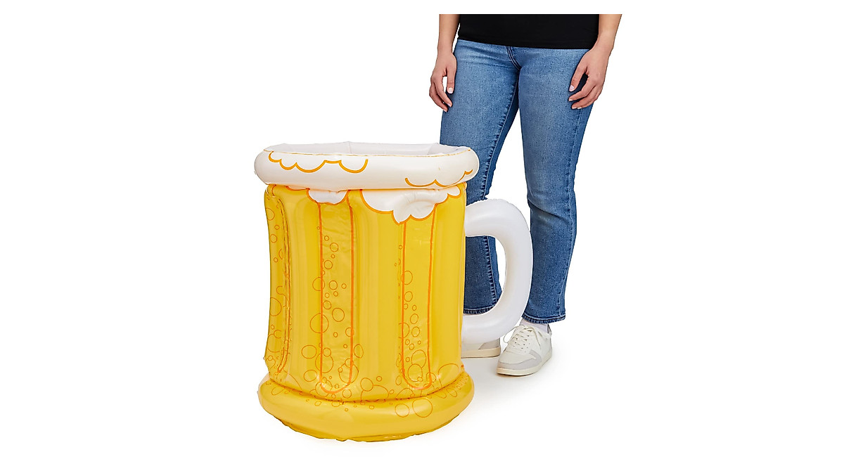 Inflatable Beer Mug Cooler for Pool Party Supplies, BBQ, Beach Parties ...