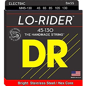 DR Strings Lo-Rider - Stainless Steel Hex Core 5 String Bass 45-130