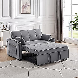 ERYE Tufted Upholstered Futon Sofa Daybed Modern Convertible Loveseat Sofa & Couch Soft Convenient Nap Sleeper Couch Bed for Home Office Apartment Furniture Sets