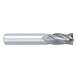 OSG 1/4" Square End Carbide End Mill - 1/4" x 3/4" x 2.1/2" x 1/4" (D x LOC x OAL x SHK Dia) - Bright Finish - Regular Length - 30° Helix - Center Cutting