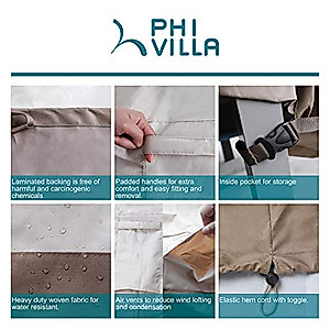 PHI VILLA Patio Adirondack Chair Covers, Outdoor Furniture Cover Waterproof & Heavy Duty Deep Seating Lounge Chair Cover for Deck Lawn Garden, Medium, W31 x D38 x H31