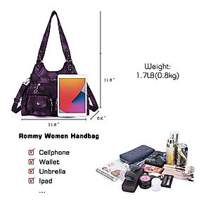 Angel Kiss Handbags for Women Hobo Bags for Large Tote Bag Soft PU Leather Multi-Pocket Shoulder Bag Top Handle Handbag