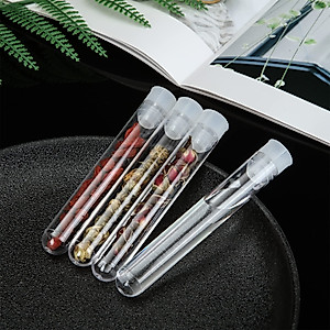 DIRBUY 250Pcs Test Tubes with Caps, 16x100mm Plastic Test Tubes with Caps for Scientific Experiments, Bath Salts, Candy Storage, Party Favors, Halloween