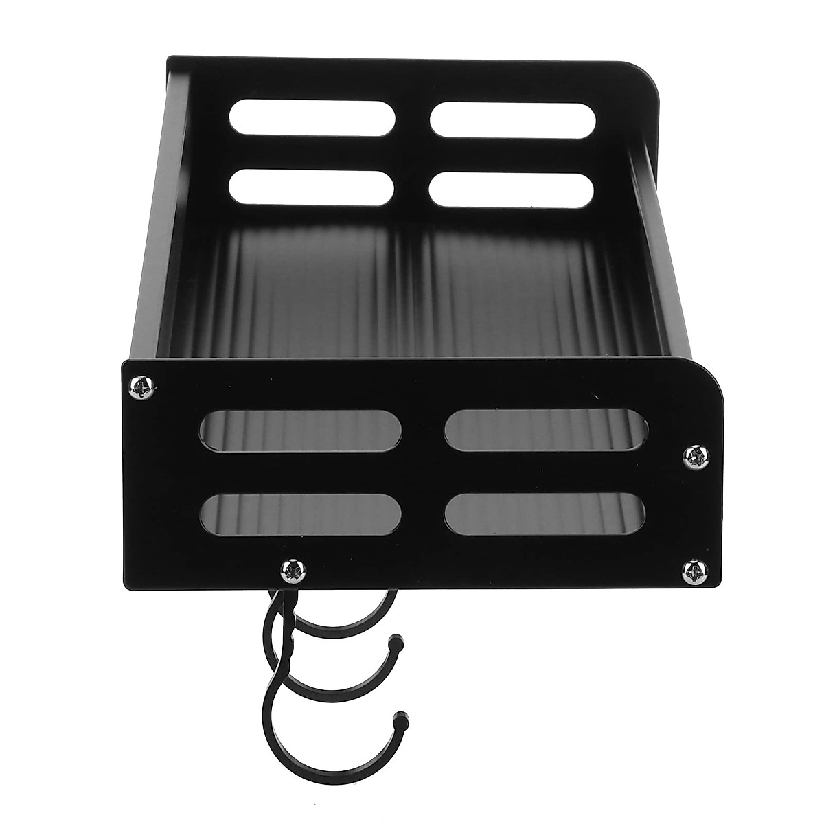 Hanging Pot Rack, Wall Mounted Pan Holder with 6 Hooks, Heavy Duty Dish Rack Cookware Organizer, Kitchen Storage Shelf for Utensils