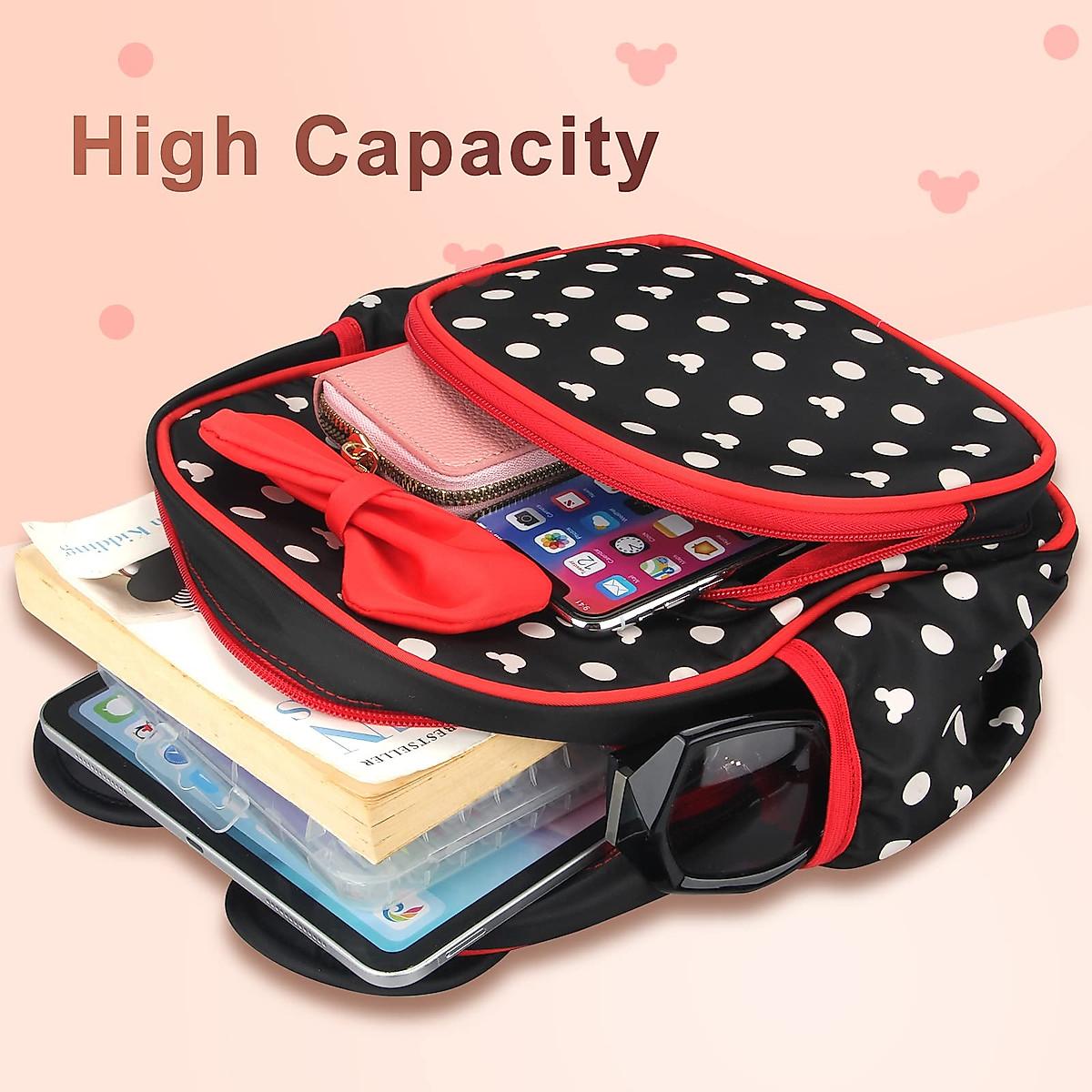 Voikukka Cute Little Girls Backpack Small Kids Mini Mouse Backpacks for Toddler Girl Backpack Travel Kindergarten Preschool Backpacks Baby Bookbag School Book Bag Toddler Backpack