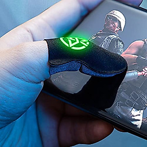 Gecorid Finger Sleeves - Anti-Sweat Thumb Sleeves with Silver Fiber,0.3mm Luminous Thumb Sleeves Mobile Finger Protector Breathable Seamless Thumb Finger Sleeve for Mobile Game Controllers