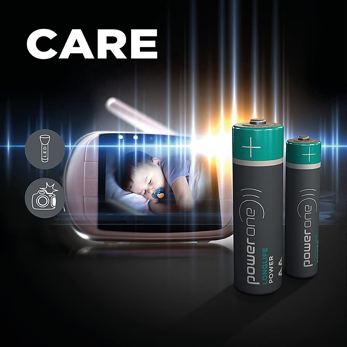 Power ONE LONGLIFE Power AA Battery Long Performing Alkaline Batteries Made in Germany with Up to 10 Years Shelf Life - Pack of 6