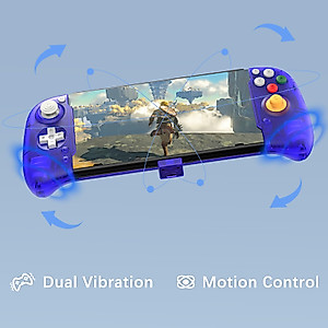 RetroFlag Switch Handheld Controller,Switch Split Pad Pro Controller with Hall Effect Sensing Joystick, Switch Accessory Ergonomic Grip Backbone One Pad Compact,Dual Vibration Auto-turbo - Purple