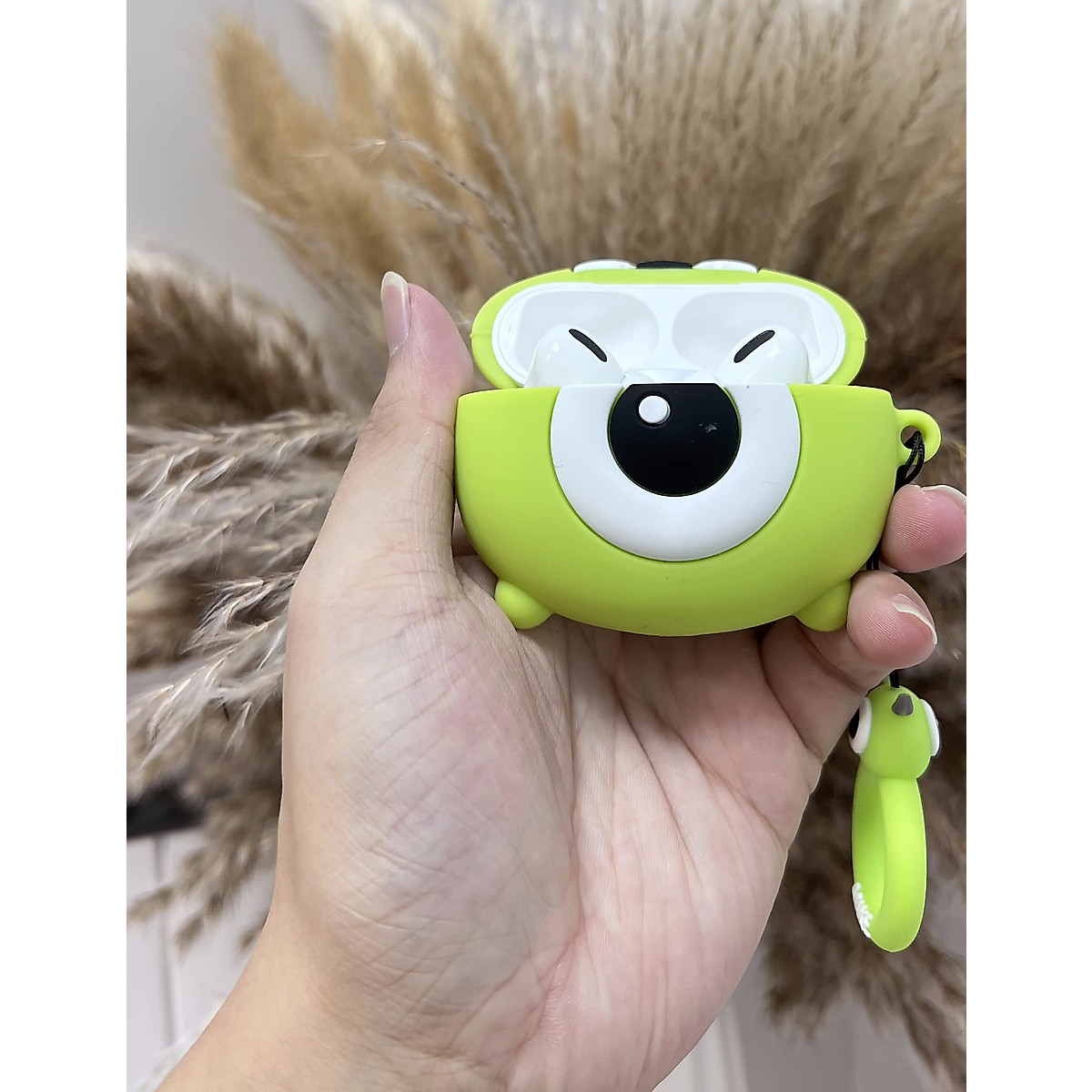 Monster Design Case for Apple AirPods Pro Case Cartoon Cover Silicone Shockproof 3D Cute Kawaii Protective Case Anti-Fall Headphone Case for Airpod Pro Case (Airpods Pro, Green Monster)