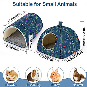 Glittme Guinea Pig Hideout, Soft Guinea Pig Bed and Tunnel, 2 Pack Washable Guinea Pig Tunnel with House Guinea Pig Accessories for Hamster, Rabbit, Bunny, Small Animal