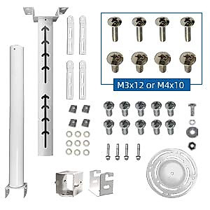 SCREENPRO Projector Mount Universal Full Motion Ceiling Bracket with Adjustable Height 33 inch to 59 inch, 22lb Max Weight and Extendable Arms Tilt Swivel Mount for Home and Office Projector