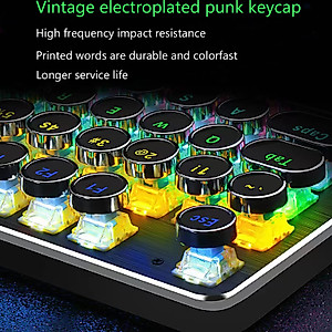 RHXWFDG Gaming Keyboard, 104 Keys Full Metal Panel Mechanical Keyboard, Waterproo&Anti-Ghosting,Computer Keyboard with Programmable Macro Keys for Laptop PC Mac