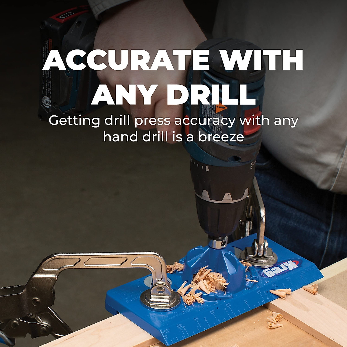 Kreg KHI-HINGE Concealed Hinge Jig - Drill Perfect Holes for Cabinet Hinges & Hardware Installation - Cabinet Door Hinge Tool - Cabinet Hardware Jig