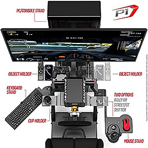 Extreme Sim Racing Wheel Stand Advanced Cockpit P1 Black Edition Racing Simulator For Logitech G29, G920, G923 Thrustmaster Fanatec Simagic - DIRECT DRIVE READY