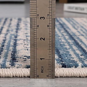 COZYLOOM 12x18 Area Rug Large Indoor Plush Rug Modern Ombre Area Rug for Living Room Retro Abstract Throw Carpet Non-Shedding Aesthetic Rug Contemporary Grediant Farmhouse Office Nursery Rug Blue