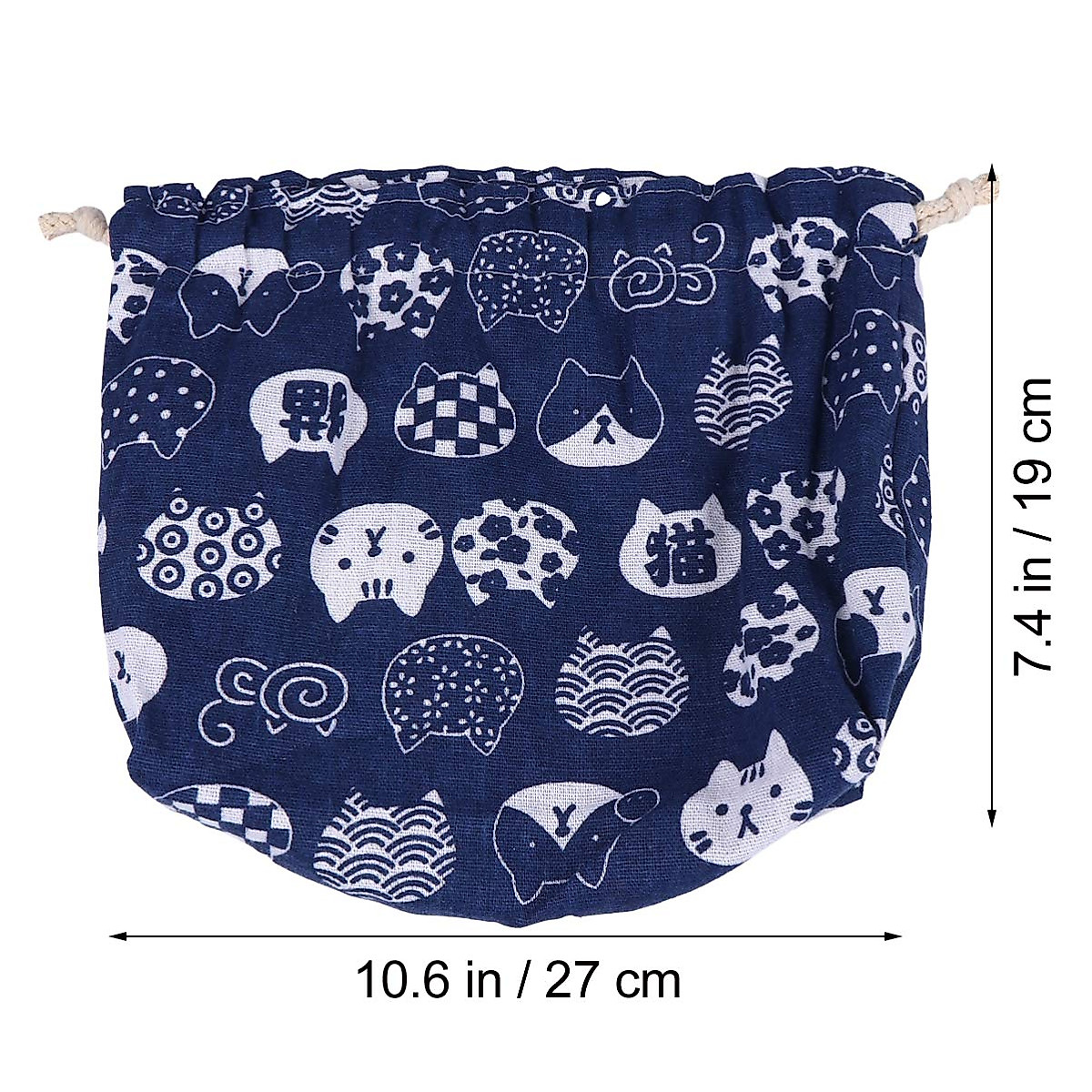TOYANDONA Blue Cotton and Line Lunch Bag