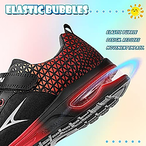 ASHION Boys Sneakers Kids Air Shoes Boys Girls Tennis Running Walking Shoes Arch Support Lightweight Breathable Sport Athletic 4,Big Kid