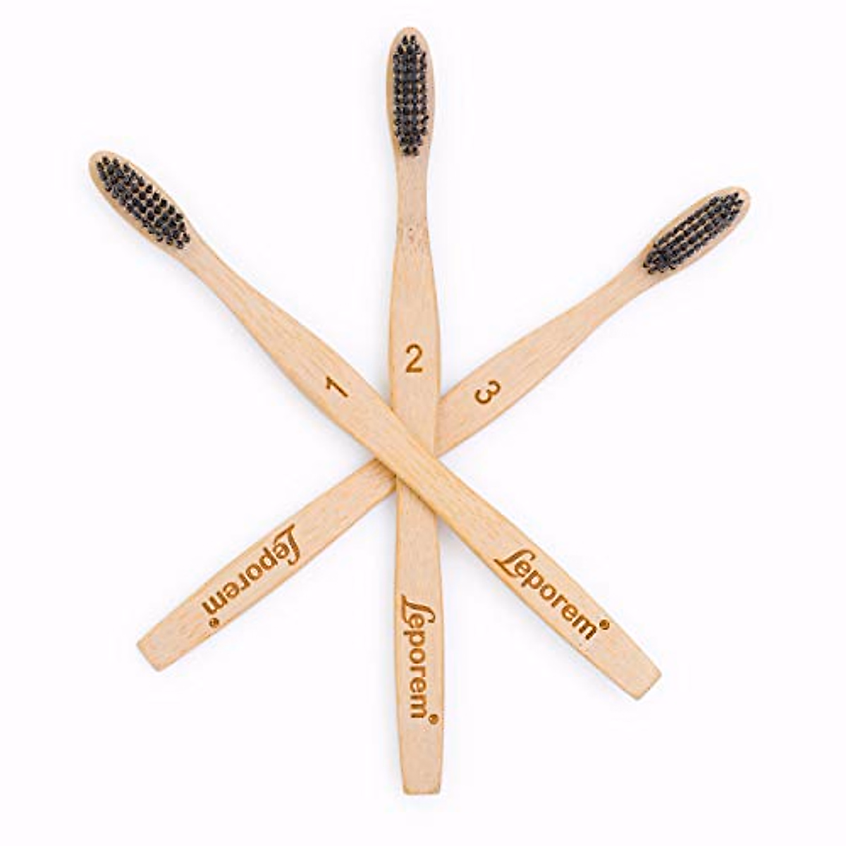 12 Individual Pack Premium Bamboo Toothbrush-All Natural Organic Waveform Toothbrushes with Charcoal Infused BPA Free Medium Bristles, Teeth Whitening, Biodegradable Eco Friendly, Vegan, Kooler-Things