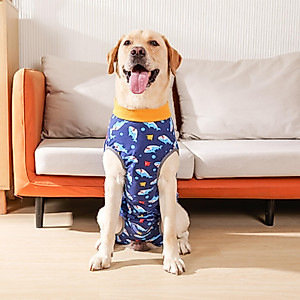kzrfojy Dog Surgery Recovery Suit Dog Onesie Dog Bodysuit Surgical Suit for Female (Not Need Roll It Up to Go Potty for Male Dogs) Spay Post Healing Neuter After Surgery Suits