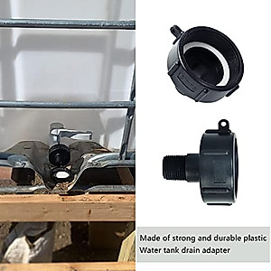 DVECUE 275 330 Gn IBC Tote Adapter Tank Drain Adapter 2inch Fine Thread NPT X 3/4" Male Garden Hose 2 Pieces