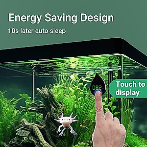 Fish Tank Temperature Gauge, Aggforbl Teardrop Aquarium Thermometer LED Digital Cordless Fish Tank Thermometer Outside Suitable for Betta Fish Axolotl