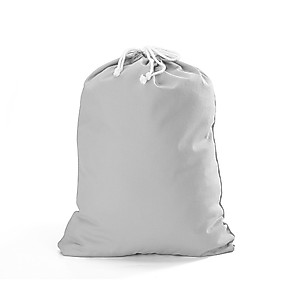 Augbunny 100% Cotton Canvas Travel Laundry Bag, 2-Pack (Large, Light Grey)