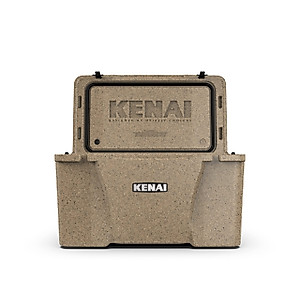 KENAI 45 Cooler | 45 qt Ice Chest Durable Rotomolded Insulated | Made in USA | Warranty for Life | for Beach Boat Camping Fishing Hunting | K45 | Sandstone