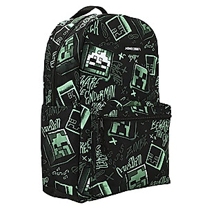 Bioworld Minecraft Creeper Heads Black Backpack