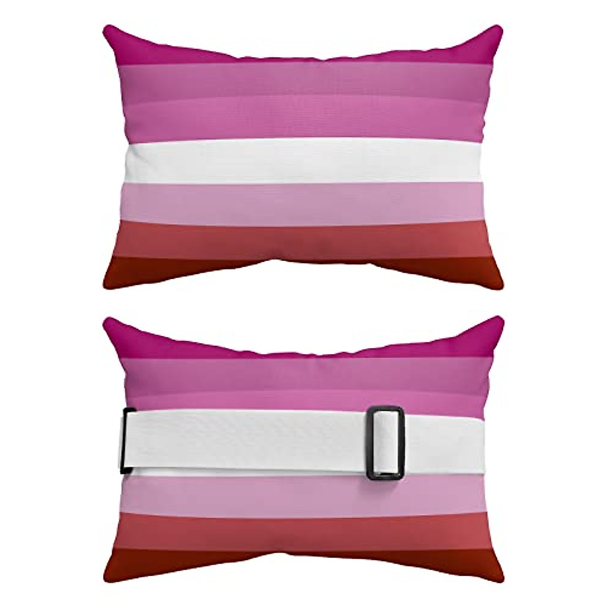 Recliner Head Pillow Ledge Loungers Chair Pillows with Insert Modern Sexuality Flag Asexual Purple and Brown Lumbar Pillow with Adjustable Strap Outdoor Waterproof Patio Pillows for Beach Pool, 2 PCS