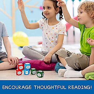 Reading Comprehension Cubes 3 Colored Language Reading Manipulatives Learning Cube Question Dice Tools for Elementary School Classroom Kids Teacher Teaching Supplies (24)