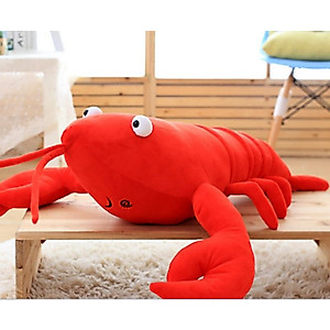 XIZHI Lobster Plush Stuffed Animal Lobster Plush Toy Lobster Pillow Suitable for Christmas and Birthday with Huggable Gifts (Red-Medium)