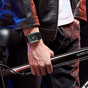 ENJINER Stretchy Nylon Solo Loop Bands Compatible with Apple Watch 38mm 40mm 41mm 42mm 44mm 45mm 49mm Ultra iWatch Series 8 7 6 SE 5 4 3 2 1 Strap, Sport Elastic Braided Women Men, 42/44/45mm S Black