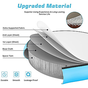 Goplus Inflatable Round Gymnastic Mat, 8” Thick Air Roller Tumbling Exercise Training Mat with Electric Air Pump, Waterproof Durable Air Spot Air Mat Set Yoga Floor Mat for Home Gym School (Blue)