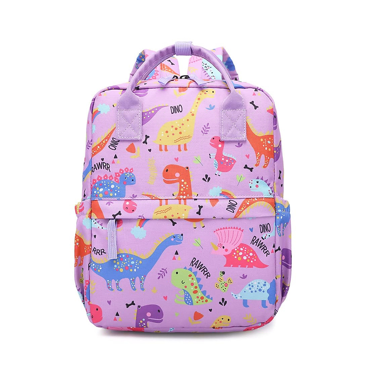 THE Crafts Cute Toddler Preschool Backpack Dinosaur Unicorn School Book Bag for Girls, Boys, Kids, Kindergarten Nursery Travel Bag with Chest Strap(Purple Dinosaur)