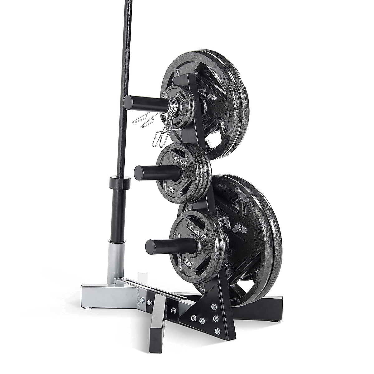 WF Athletic Supply Cast Iron 2-Inch Olympic Grip Plate for Strength Training, Muscle Toning, Weight Loss & CrossFit - Charcoal, 25LB, Set of 2