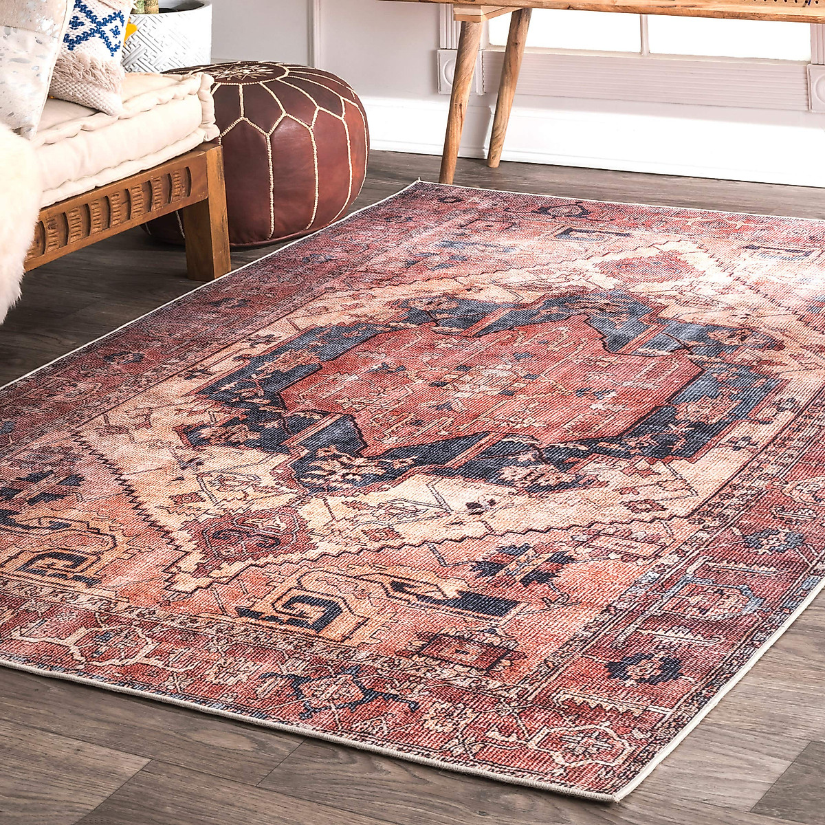 nuLOOM Leslie Transitional Printed Accent Rug, 3x5, Peach